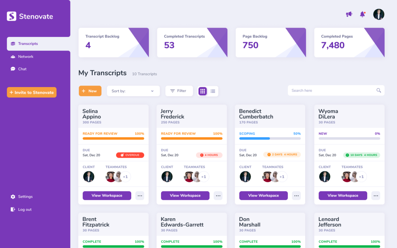 Transcript Management for Court Reporters, Scopists and Proofreaders